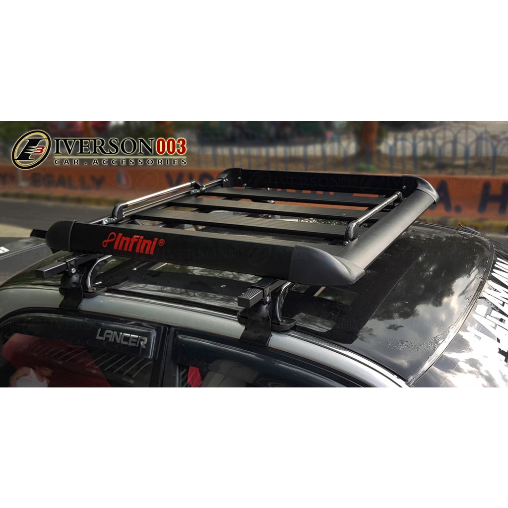 Black 38x38 Roof Rack Luggage Rack with Black Loadmaster Gutterless ...
