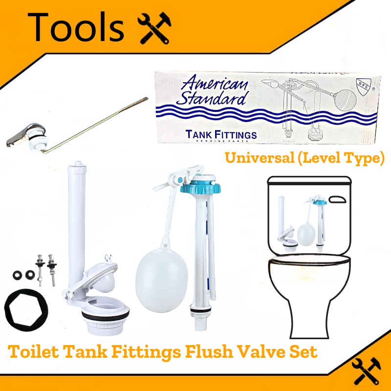 1 Set Toilet Flush Valve Tank Fittings Inlet Valve Float Ball Valve ...