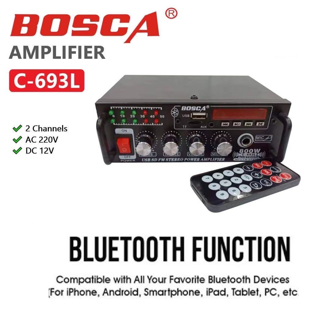COD Bosca C-693 MIC/USB/TF/FM Digital Bluetooth Player Amplifie ...