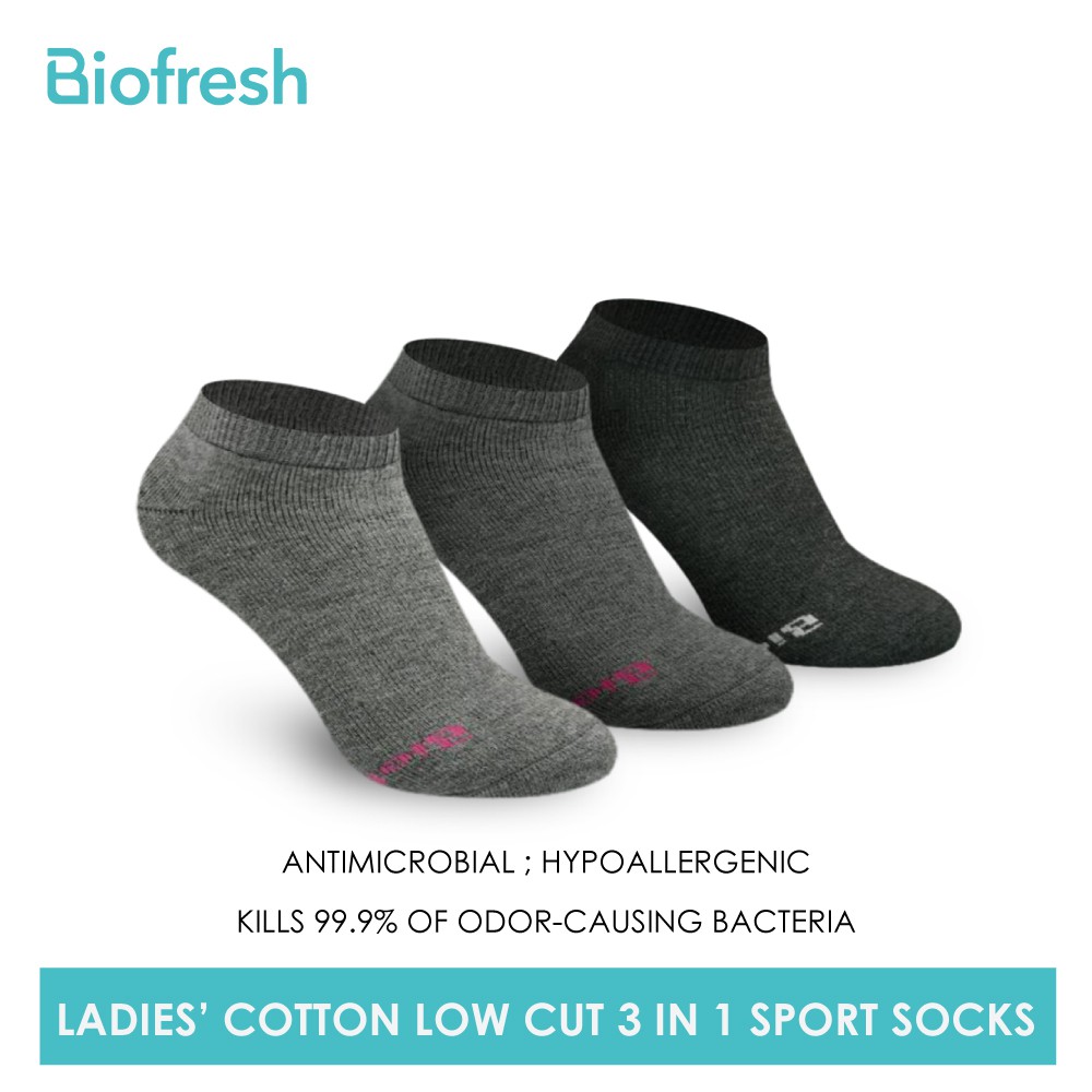 Biofresh Ladies' Antimicrobial Sweat Absorbent Thick Sports Socks 3 ...