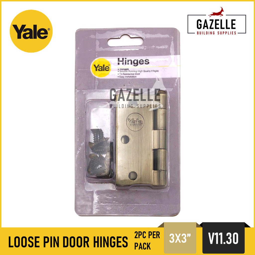 Yale Door Loose Pin Hinges Heavy Duty Door Hinges Antique Brass - V11 ...