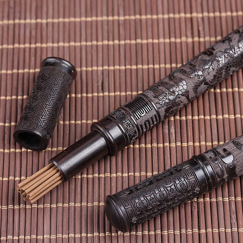 Ebony Incense Tube Wooden Agarwood Incense Thread Incense Tube Storage ...