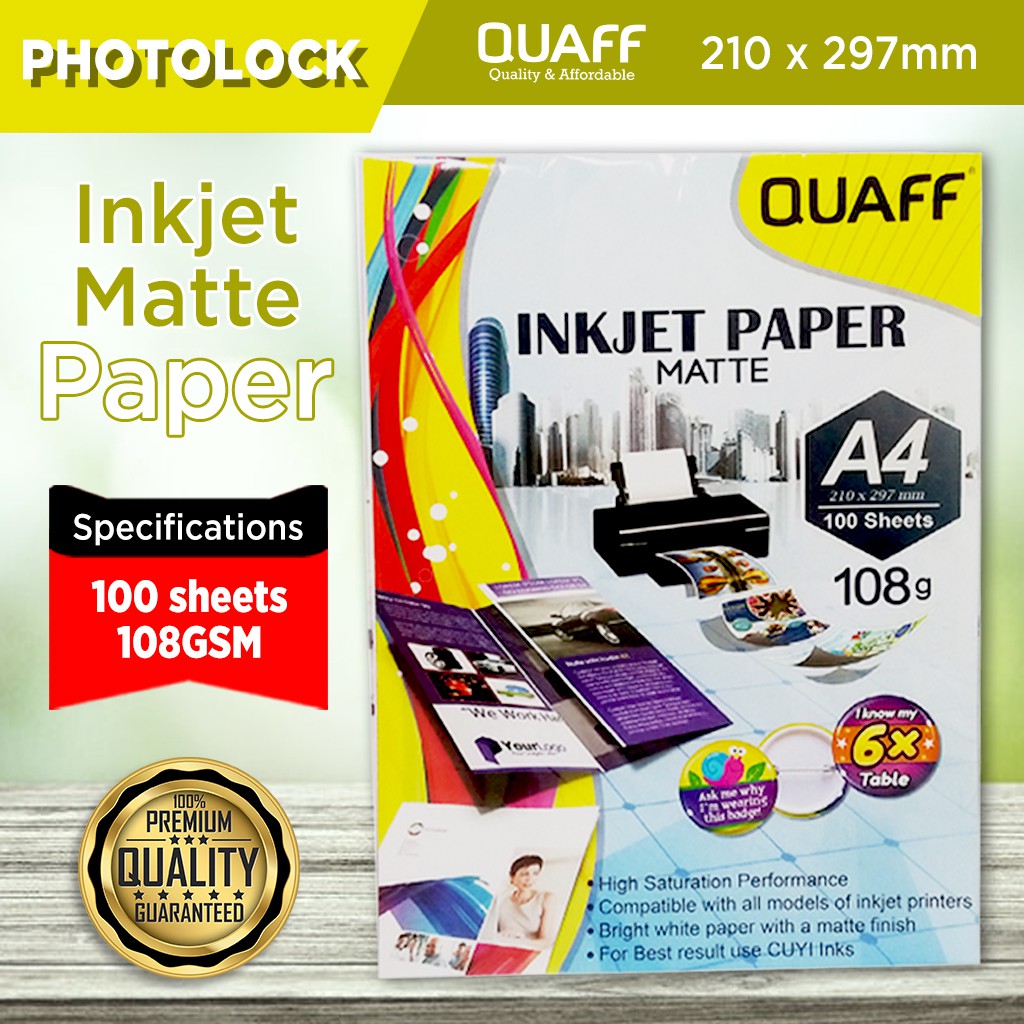 108gsm QUAFF Matte Inkjet Paper A4 Size || Merry 108gsm Matte Inkjet ... 108gsm QUAFF Matte Inkjet Paper A4 Size || Merry 108gsm Matte Inkjet ...