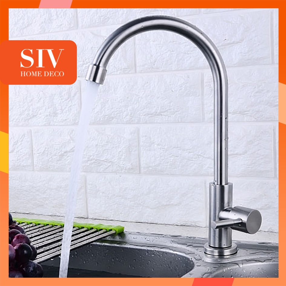 Siv Stainless Steel 304 And Solid Brass Kitchen Faucet Single Cold 5 ...