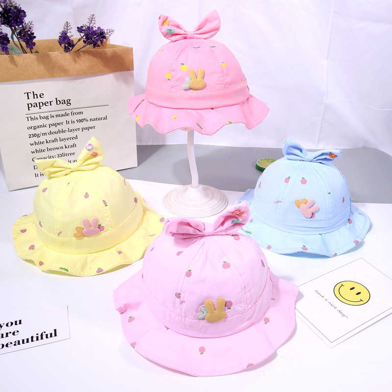 Bow Baby Girls Basin Hat Spring Summer Fall Children's Bucket Hat ...