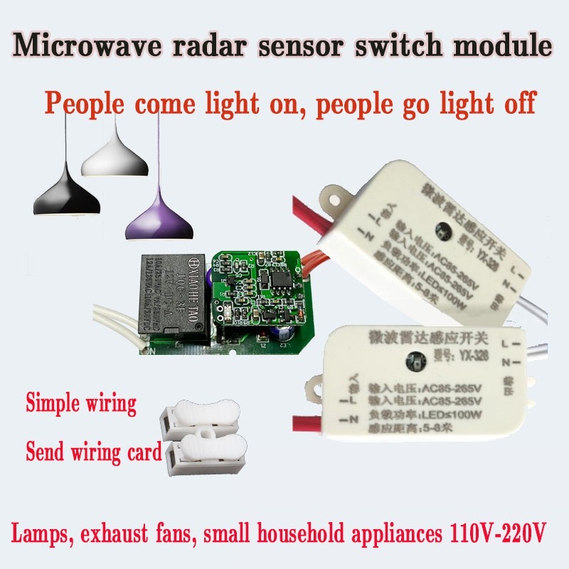 AC 110V-240V Smart led Light Microwave Radar Sensor Switch Sound ...