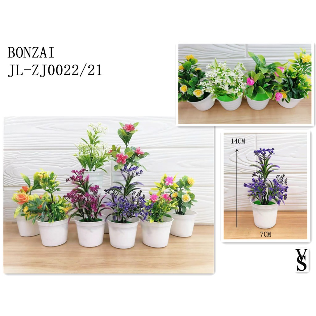[VS]Potted Plant Lifelike Artificial Plastic Simulation Flowers Pot for ...