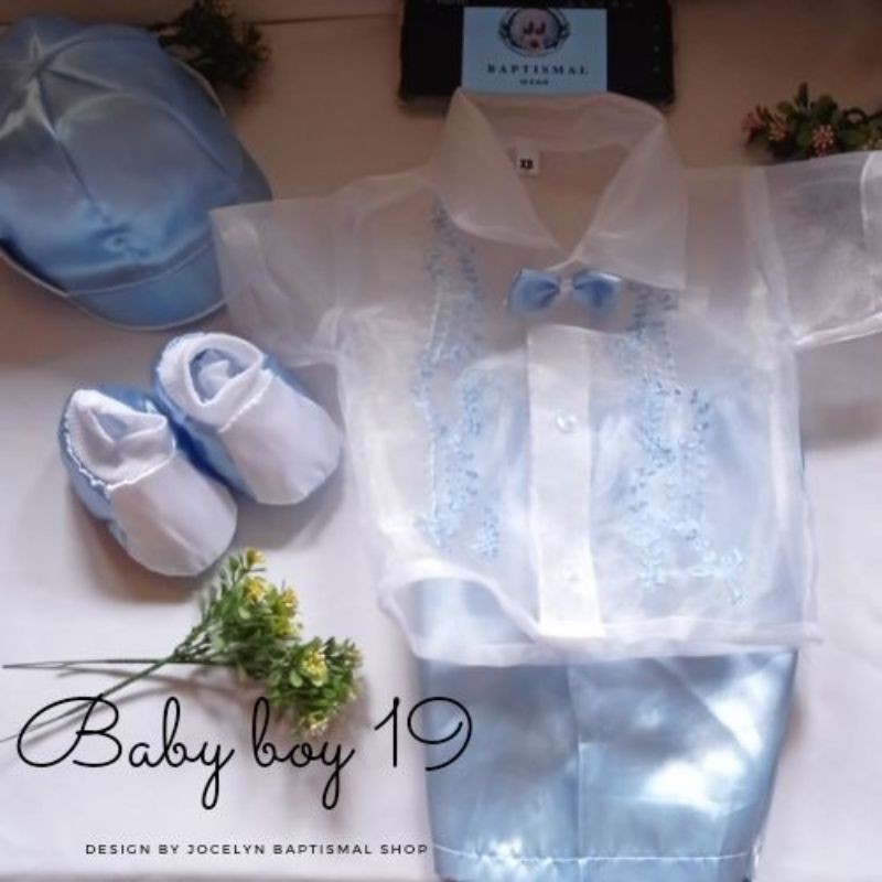 christening barong whole set cup and shoes # (baby boy19) elegant ...