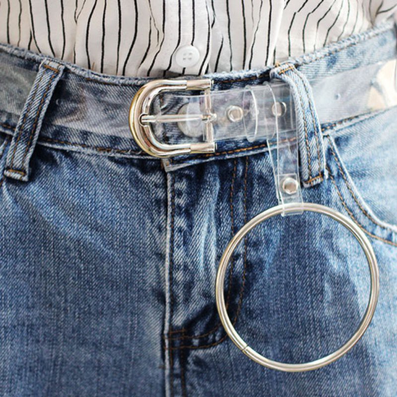 Fashion Simple Women Resin Transparent Porous Rings Belt | Shopee ...