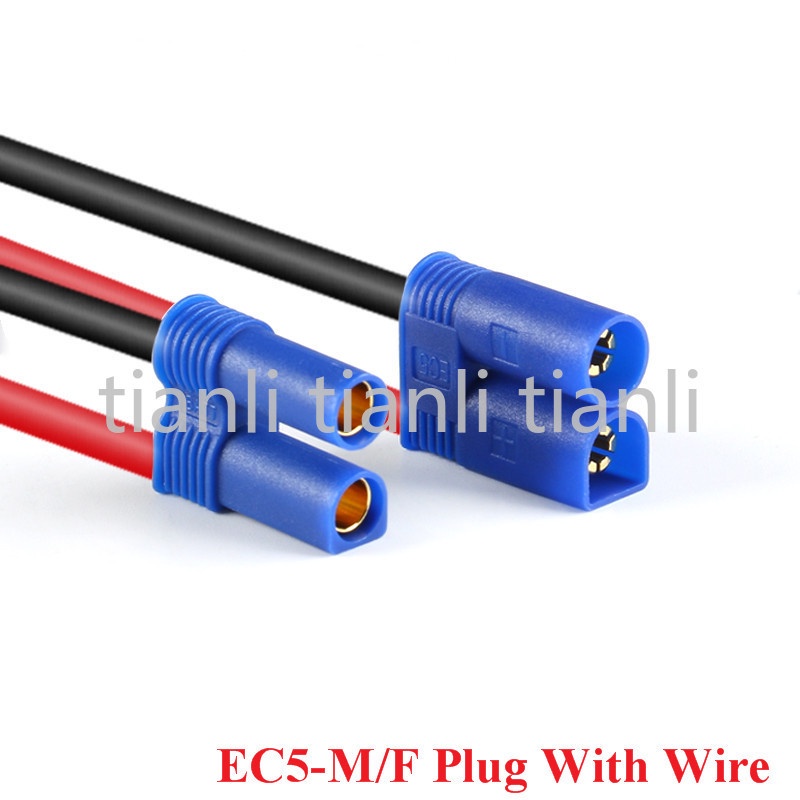 1Pairs/lot EC5 Male Female Plug Connector With Wire 100A RC LiPo Battery Charge Adapter M/F ...