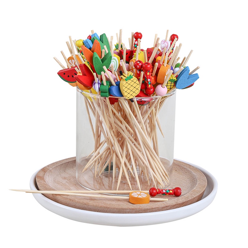 100PCS Random Type Party Decorative Toothpick 12cm Cocktail Sticks ...