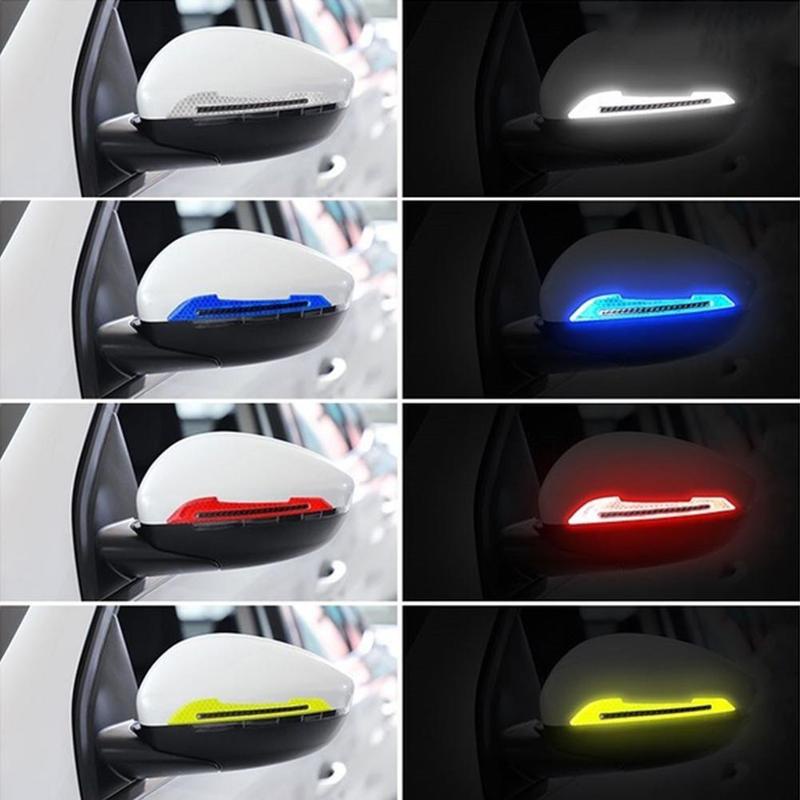 2PCS Car Reflective Sticker Car-styling Rearview Mirror Sticker Safety ...