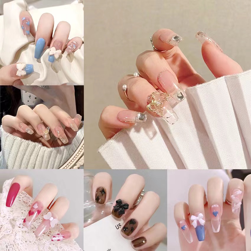 Arturo -B- [With Glue+Gift] Fake Nails Set With Glue False Nails Fake ...