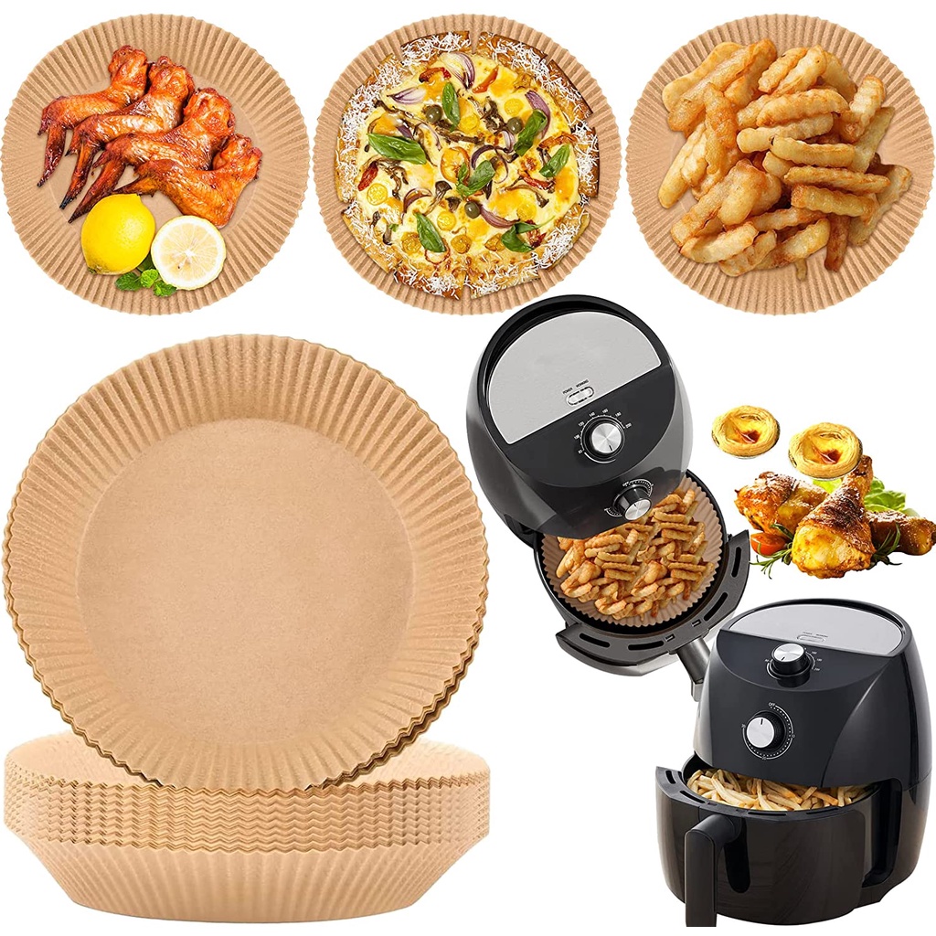 50pcs Reusable Air Fryer Lining Round Non-stick Pan Silicone Mat Air ...