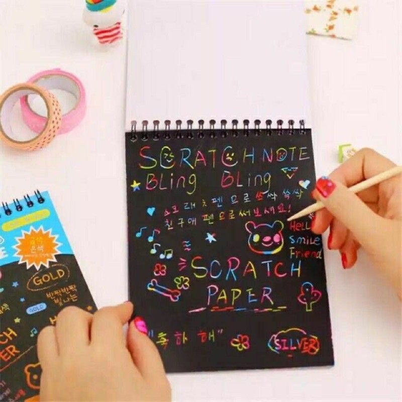 Unicorn BTS BT21 LOL design DIY Drawing Book Scratch Sketch Black ...