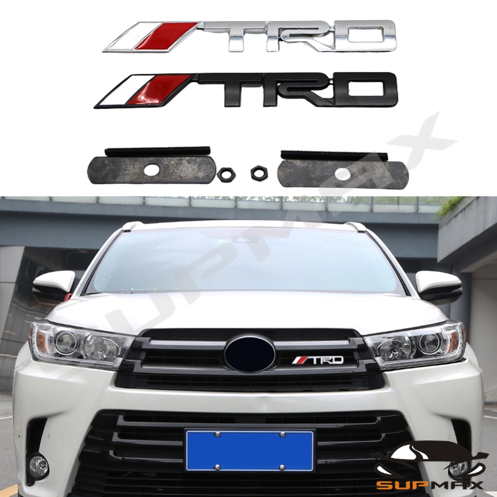 Metal 3D TRD Front Grille Sticker Car Head Grill Emblem Badge Chrome ...