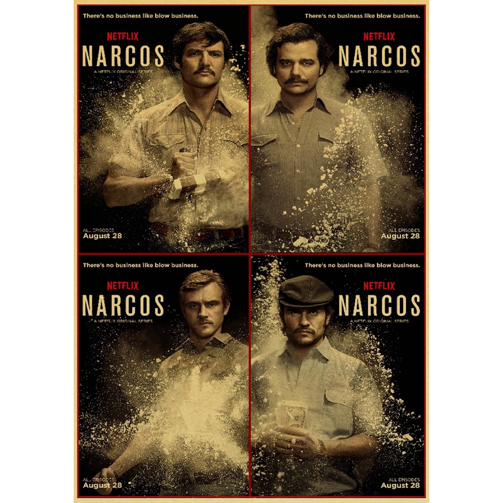 Classic Portrait Narcos Colombia Pablo Escobar Crime TV series Vintage ...