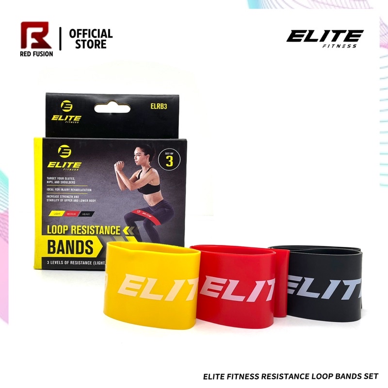 Elite Fitness Loop Resistance Bands (Set of 3) | Shopee Philippines