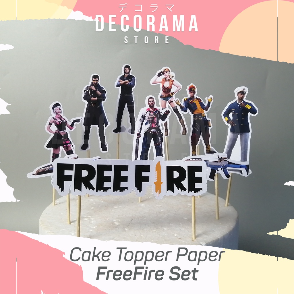 Cake Topper FreeFire Set CHILDREN'S BIRTHDAY Cake DECORATION | Shopee ...