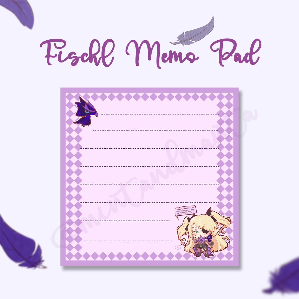 Fischl Handcrafted Notepad | Handmade Memo Pad | Cute Notepad ...