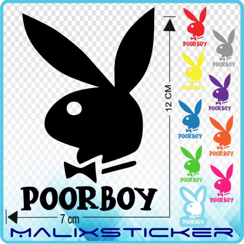 POOR BOY ( Playboy Spoof ) STICKER DECALS | Shopee Philippines