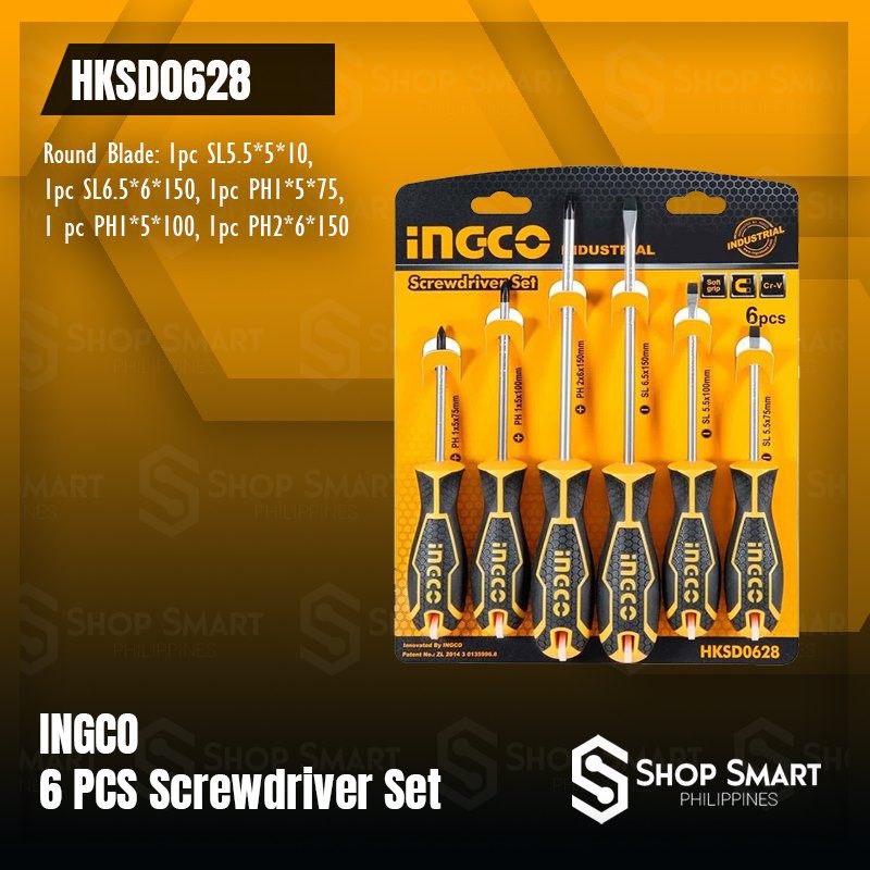 INGCO 6 pcs Screwdriver Set (HKSD0628) | Shopee Philippines