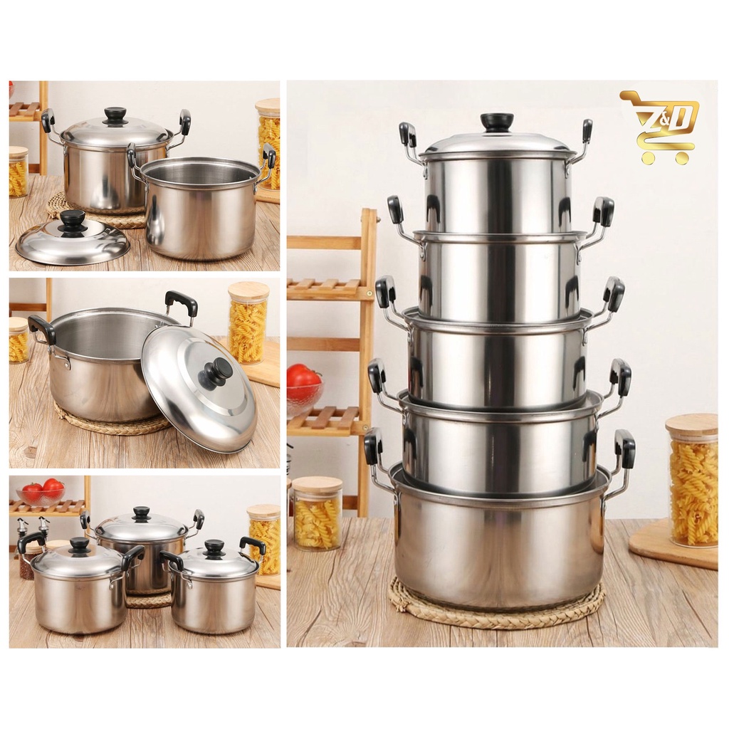 5 Pieces High Pot Stainless Casserole Cookware Z&D Mall | Shopee ...