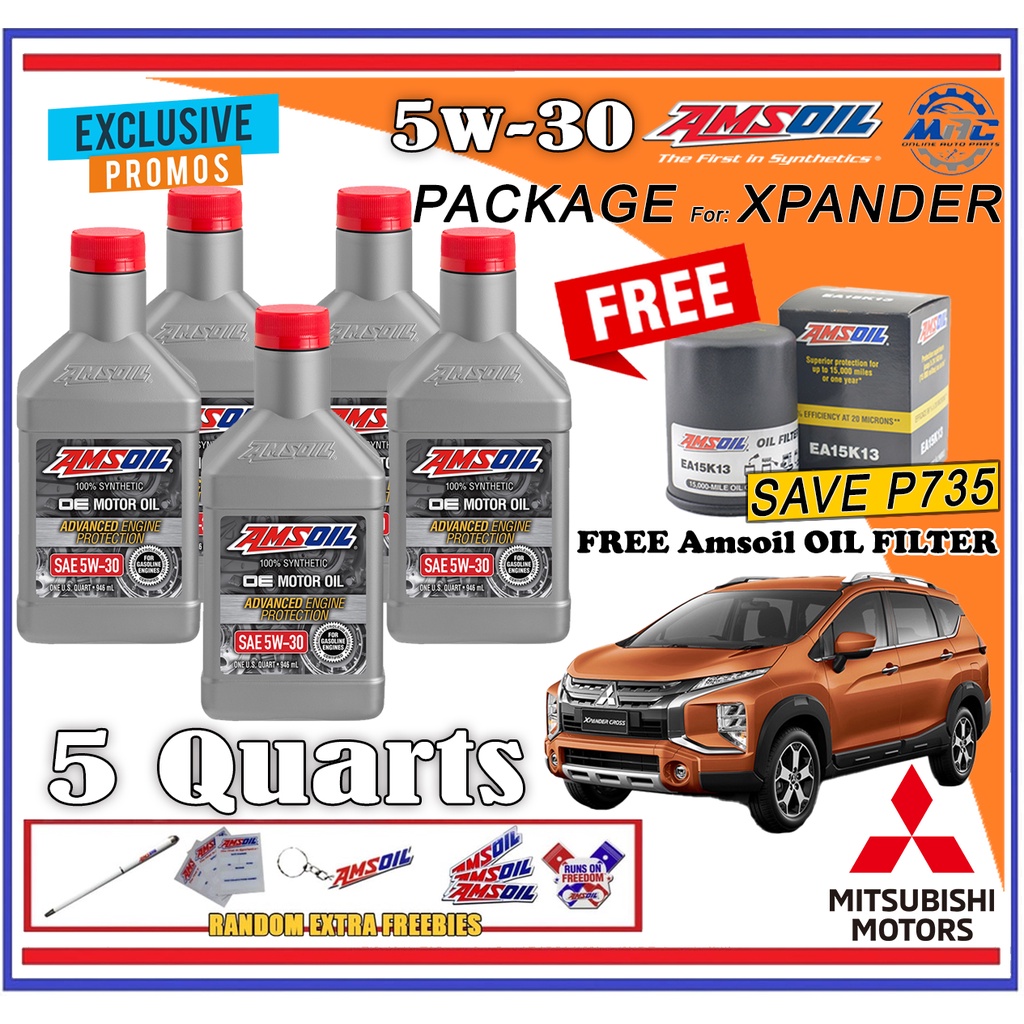AMSOIL OE Motor Oil 5W-30 5 quarts FREE Oil Filter Package for ...