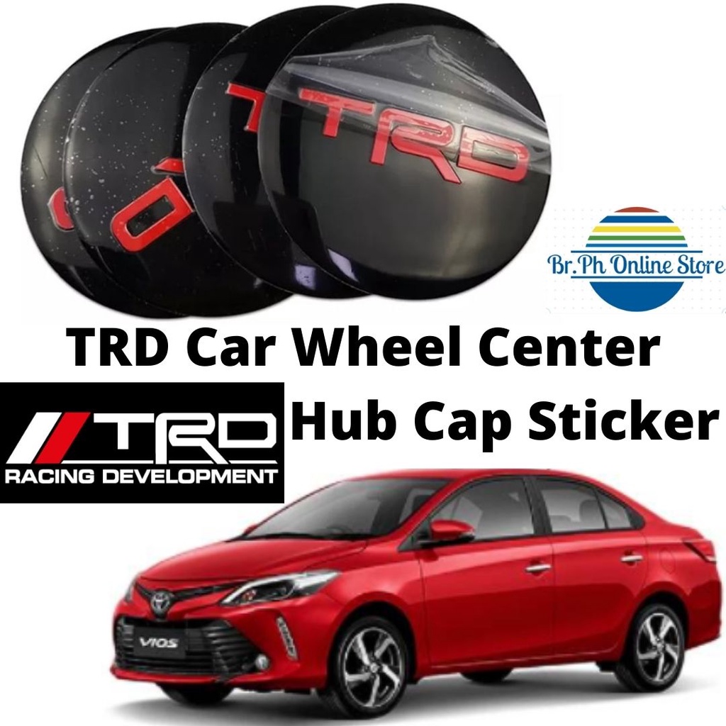 TRD Car Wheel Center Hub Cap Sticker Emblem 04 pcs 56mm TRD - TOYOTA ...