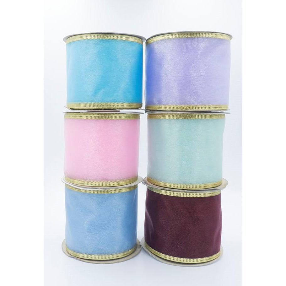 2 Inches Wired Organza Ribbon by Roll 10 yards | Shopee Philippines