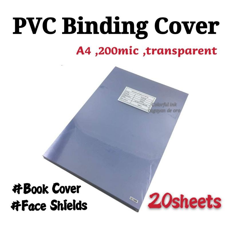 (20Pcs) A4 Pvc Binding Cover 200Mic Transparent For Book Cover ,Face ...