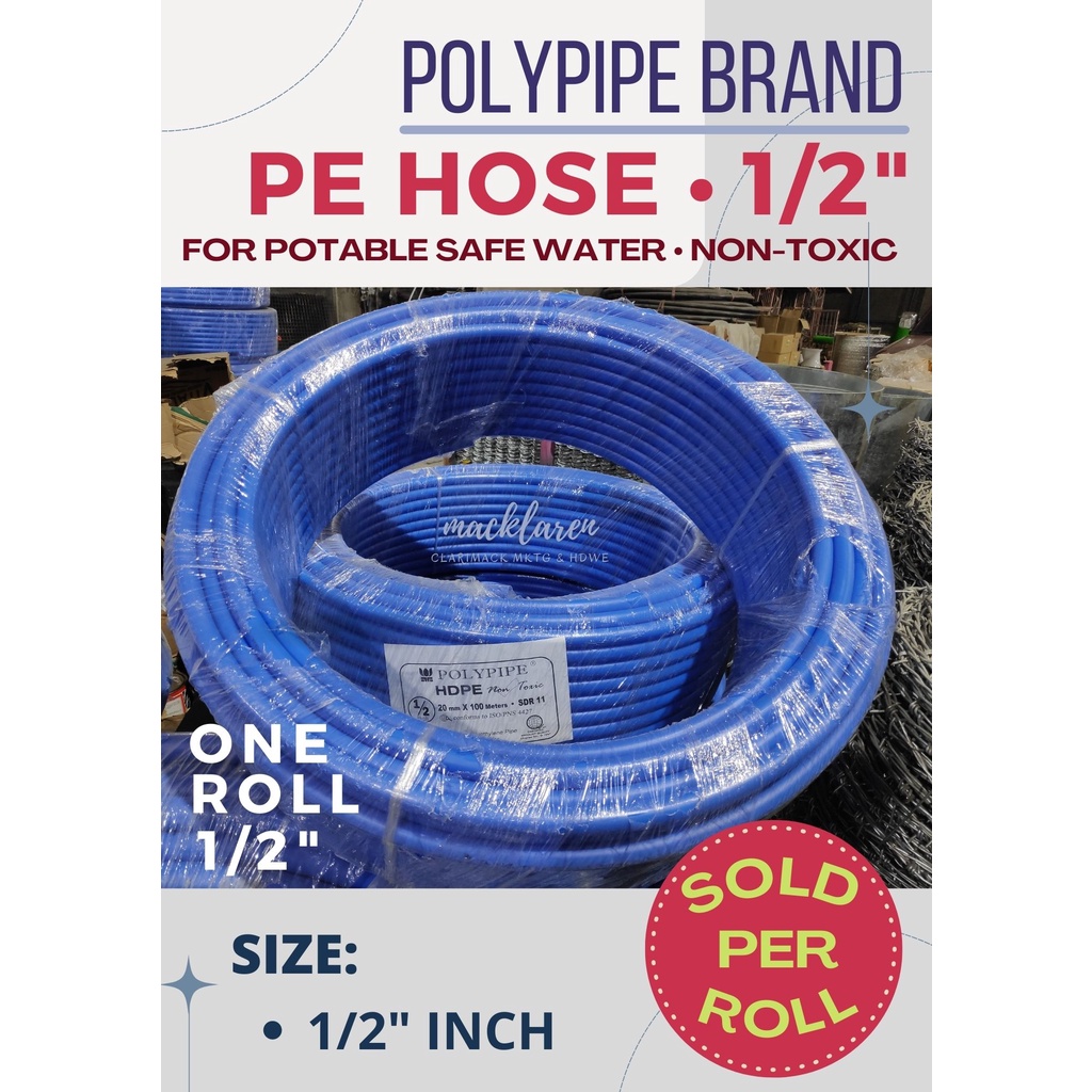 Hose HDPE Pipes ️ 1/2" PE Hose ️ Sold per ROLL ️ Poly Pipe Brand ️ ...