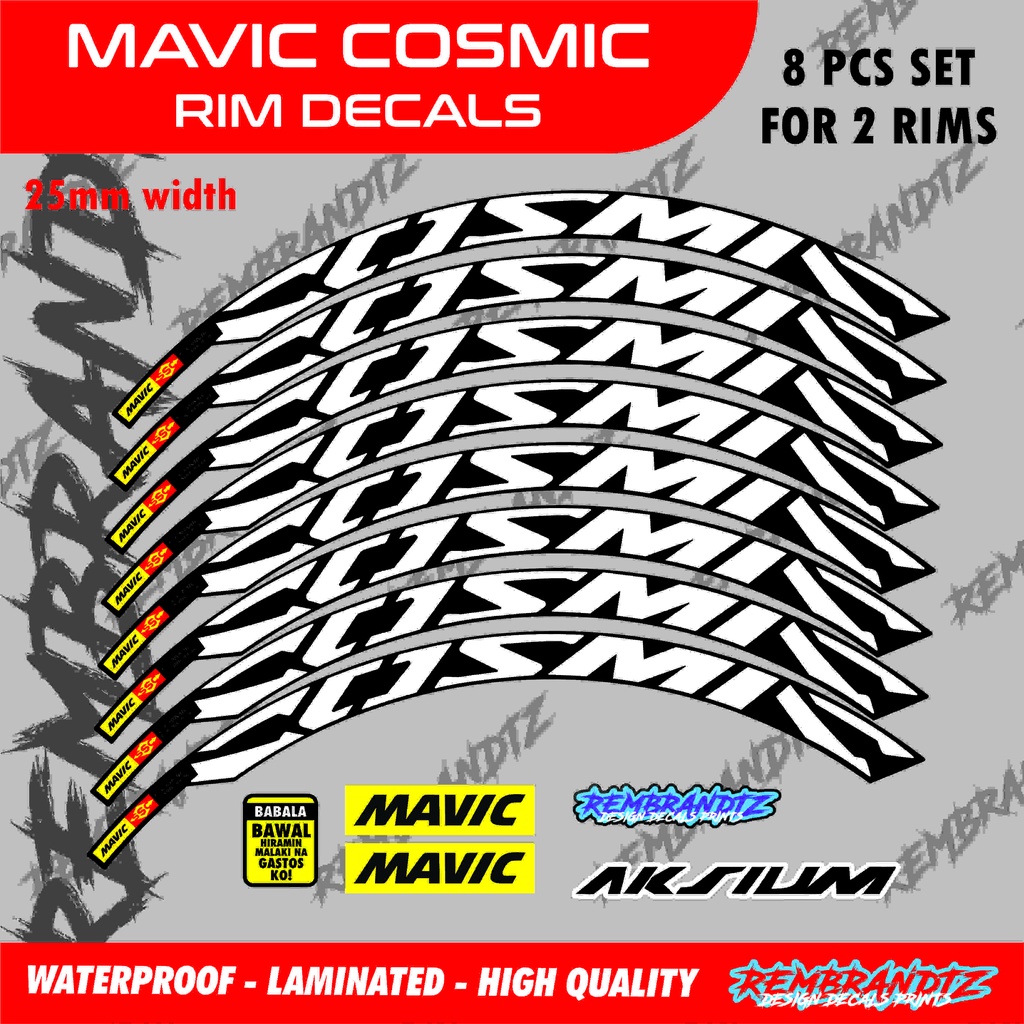 Road bike rim decals set - Mavic Cosmic SL, SLR, Kysium, Yksium, Carbon ...
