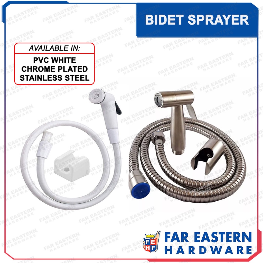 Bidet Sprayer Stainless Steel | Chrome Plated | PVC White | Shopee ...