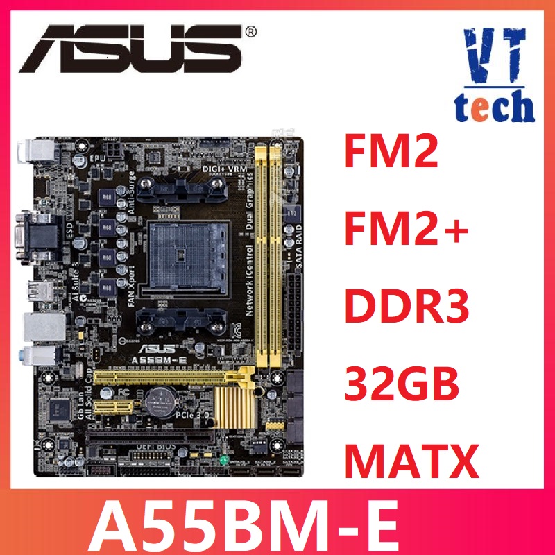 A55BM-E Used original motherboard Socket fm2 FM2+ DDR3 A55 a58m a55m a68 a68m Desktop ...