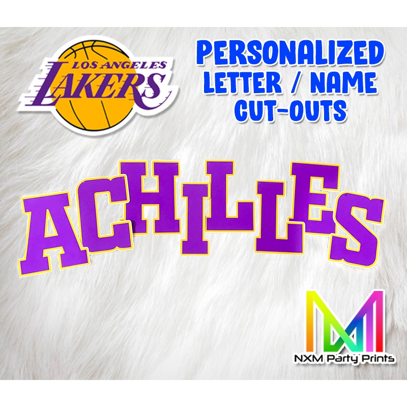 [1QTY = 1LETTER] LAKERS Name Letter Cutout Banner Backdrop diy party ...