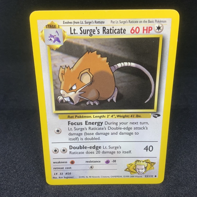Vintage Pokemon TCG - Lt. Surge’s Pokemon - Rattata Spearow Raticate ...