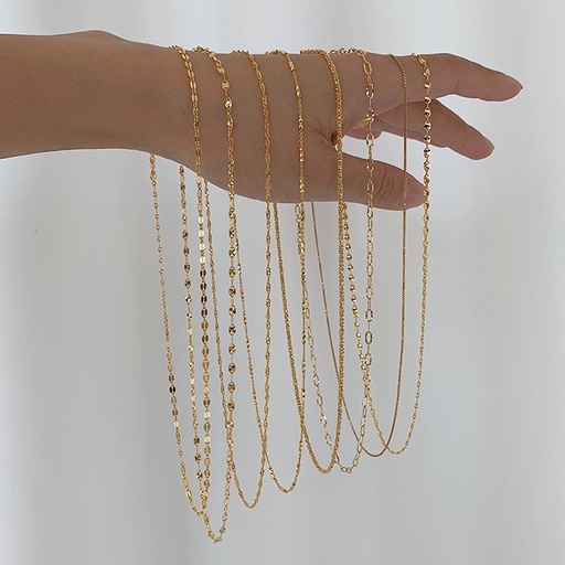 Basic Gold Chain Necklace Stainless Steel Necklace for DIY Pendant ...