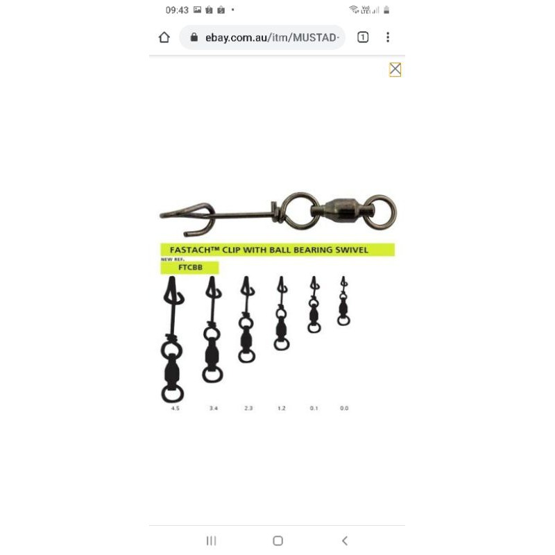 MUSTAD FASTACH CLIP WITH BALL BEARING SWIVEL (FTCBB) | Shopee Philippines