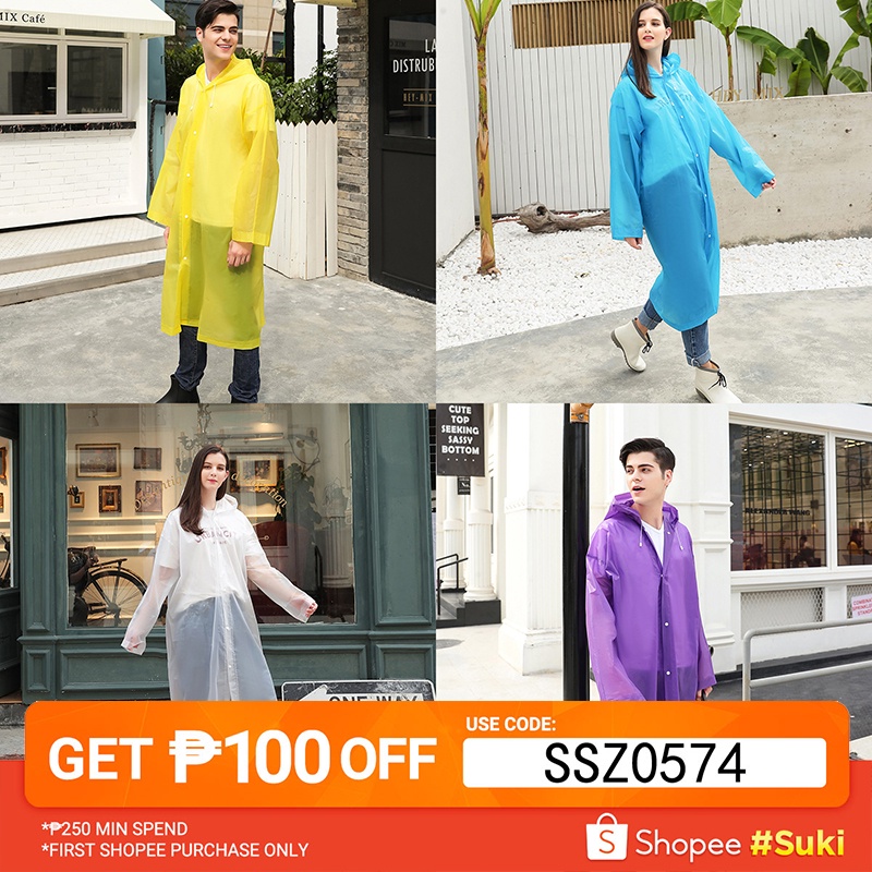 Waterproof Long EVA Material Raincoat Translucent Rain Coat Adults ...