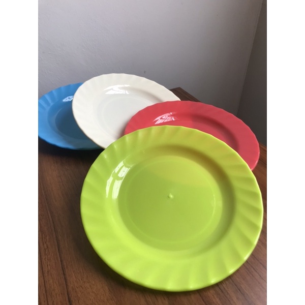 1Pc Round Plastic Plates Colorful Dinner Plate Plato Local Made ...