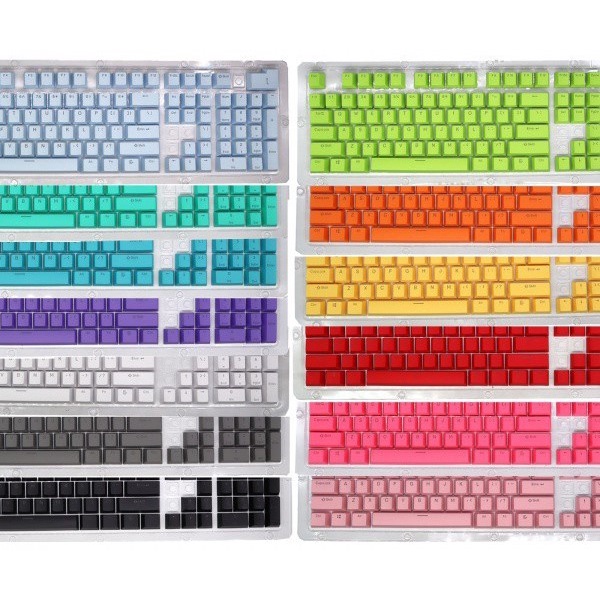 104 Keys PBT Double Injection Doubleshot Keycaps Single Color Shine ...