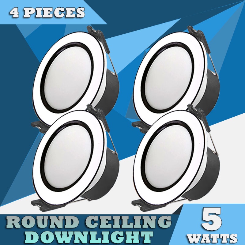 LED Downlight White Black 4 Pieces Of 5watts Tri Color Ceiling Pin ...