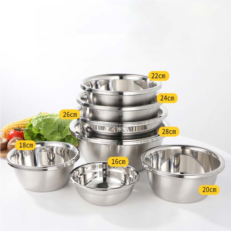 Thickened Deep Stainless Steel Basin Baking Mixing Bowl R-03 Household ...