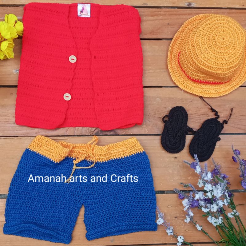 Luffy inspired crochet set | Shopee Philippines