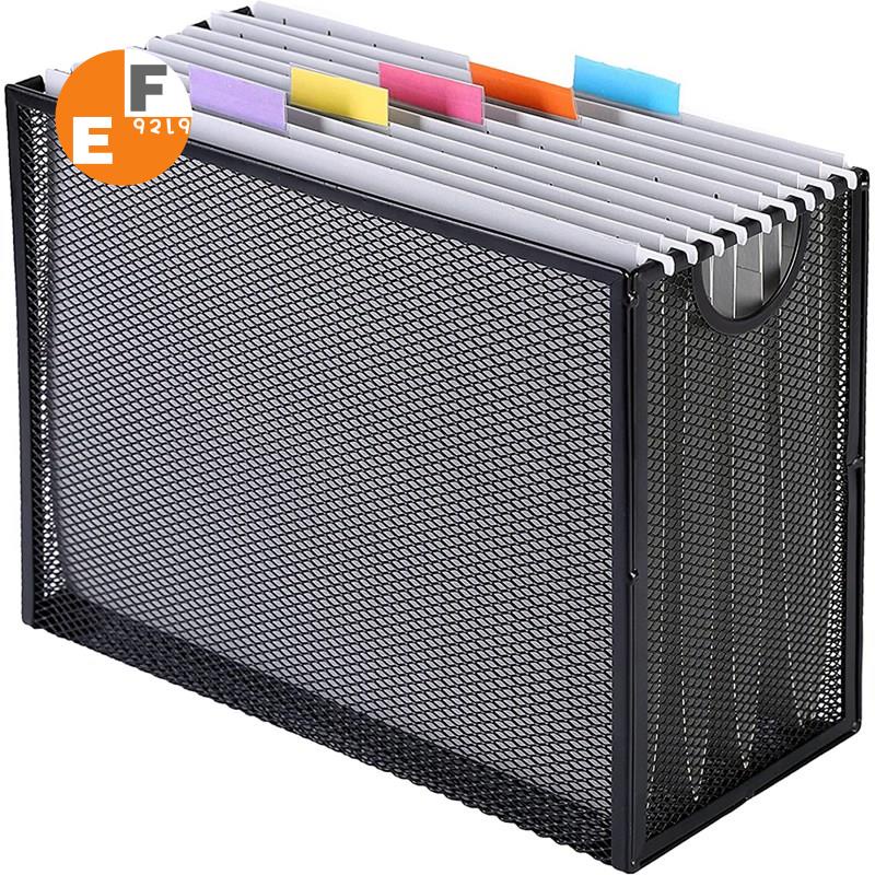 Hanging File Organizer Filing Box,Metal Mesh File Crate Desk Organizer Magazine Holder with 5 ...