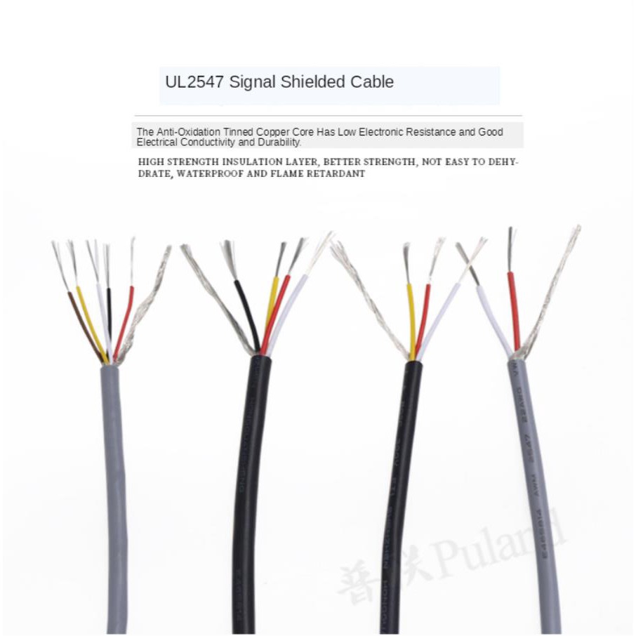5Meters UL2547 Signal Shielded Cable 28AWG PVC Insulated Tinned Copper ...