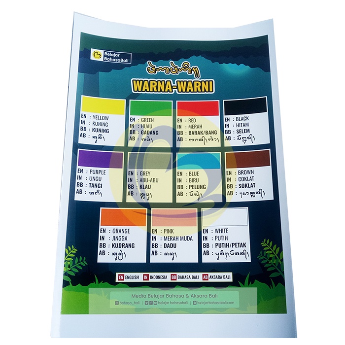 Balinese Color Poster equipped with Balinese Script | Shopee Philippines