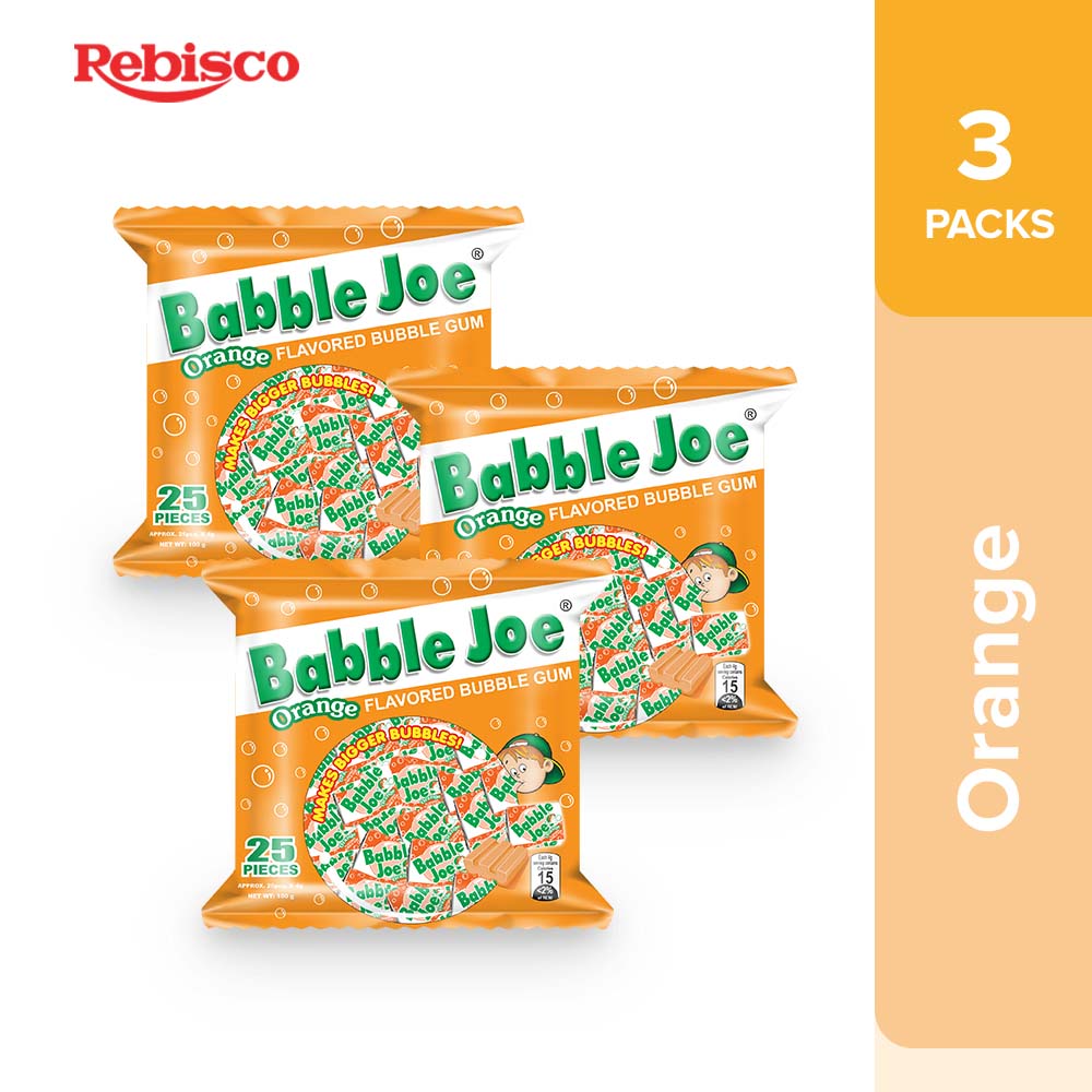 Babble Joe Orange Bubble Gum 4g X 25Pcs (Set Of 3) | Shopee Philippines