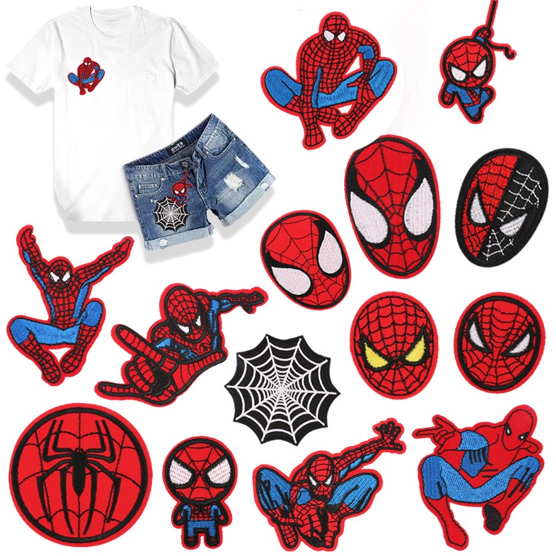 Spiderman Series Embroidery Patch Cartoon Marvel Hero Embroidery Cloth ...